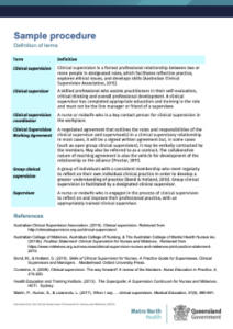 Resources – Clinical Supervision