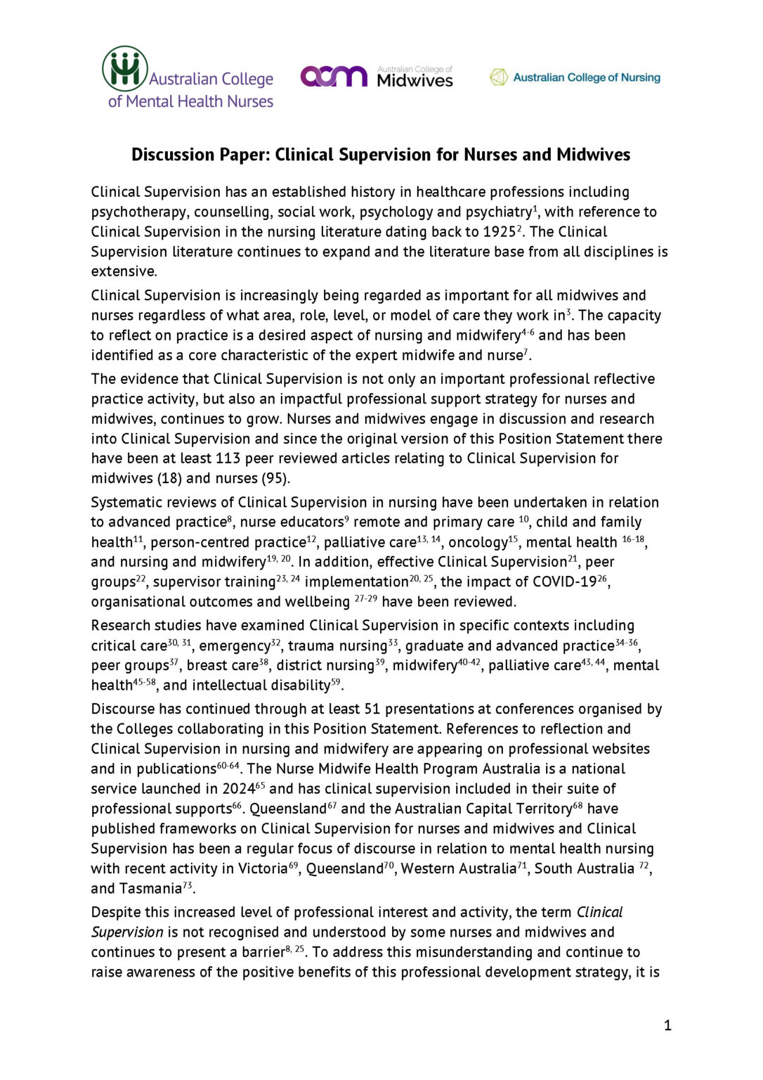 Resources – Clinical Supervision